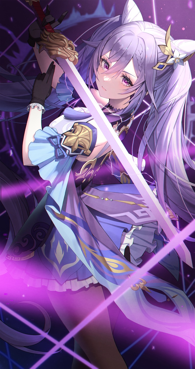 yuri (chocho q) genshin impact keqing asian clothes pantyhose sword | #1050183 | yande.re